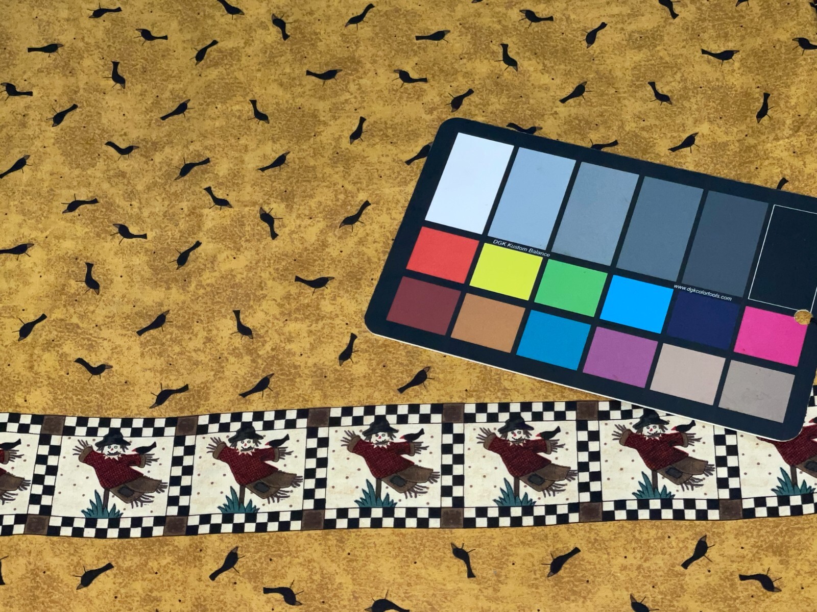 1/2 Yd Scarecrows Black Birds Border Autumn Fall Halloween Debbie Mumm ...