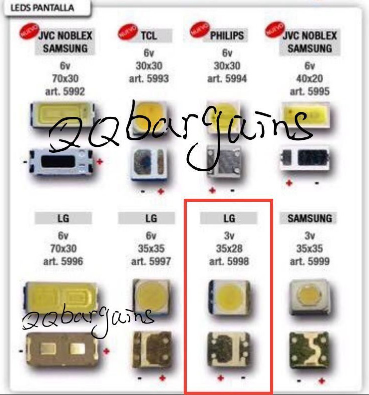 TV Backlight LED Diode LED SMD 3528 3V Coolwhite for Samsung Vizio LG ...