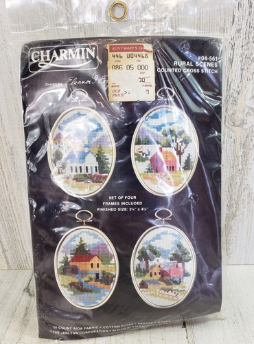Janlynn Charmin Rural Scenes Cross Stitch Kits Set of 4 Frames Included ...