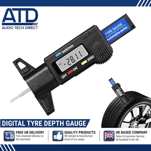 Digital Tyre Depth Gauge Tread Checker LCD Tool For Motorbike Car Van ...
