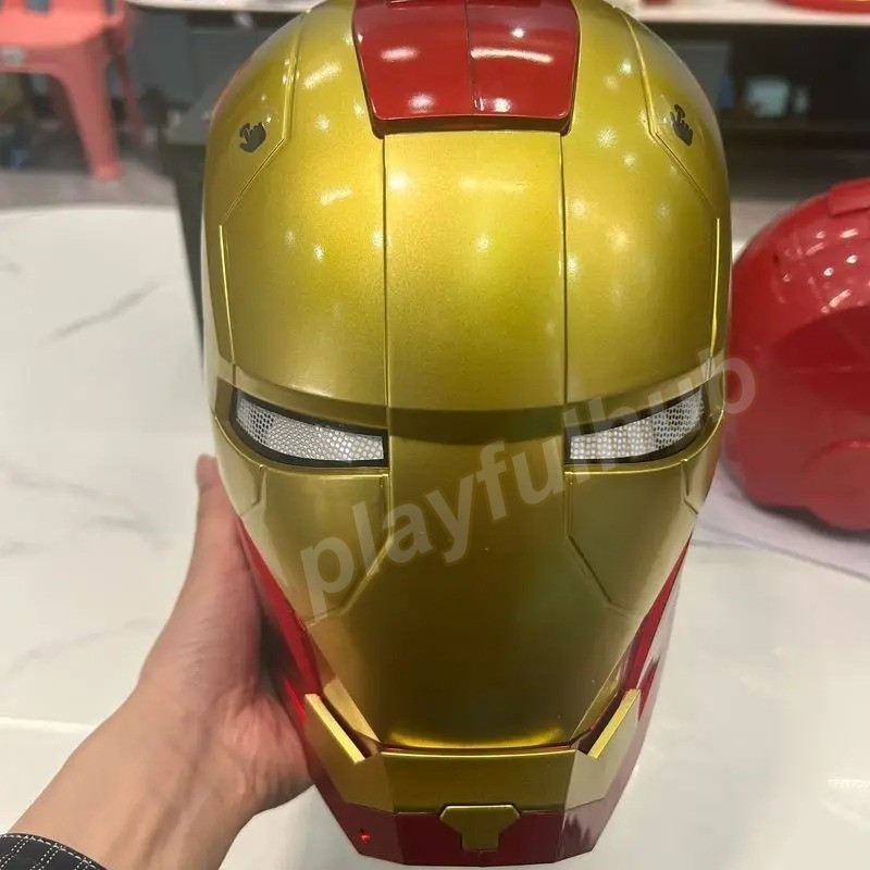 Iron Man MK5 Gold Helmet | Electric Opening & Closing Mask | LED Light ...