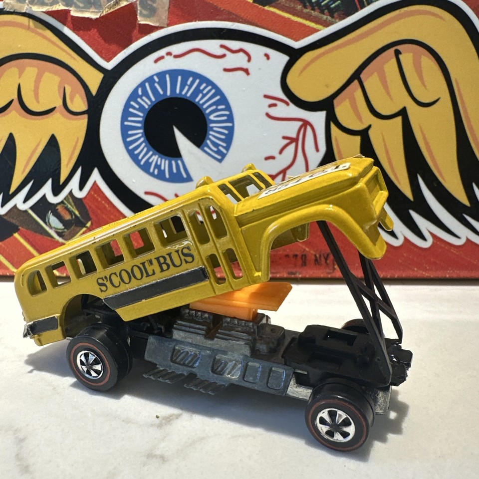 TOUGH! 1971 Hot Wheels Redline S’cool Bus Yellow Enamel Near Mint ...