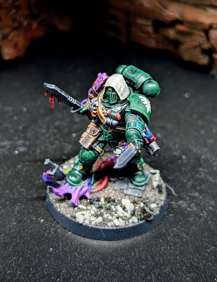 Space Marine Dark Angels Lieutenant With Combi Weapon, Very Well ...