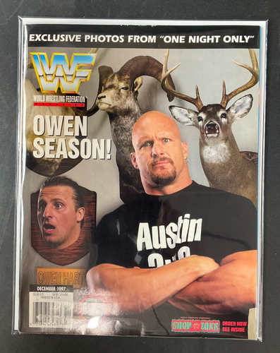 VTG December 1997 WWF Wrestling Magazine WWE w/Steve Austin & Owen Hart CLEAN! | eBay