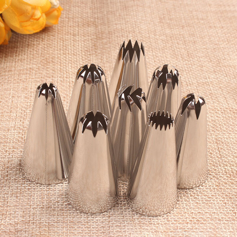 8PCs Cream Nozzle Cake Decor Piping Tips Cake Nozzle Kitchen Baking ...