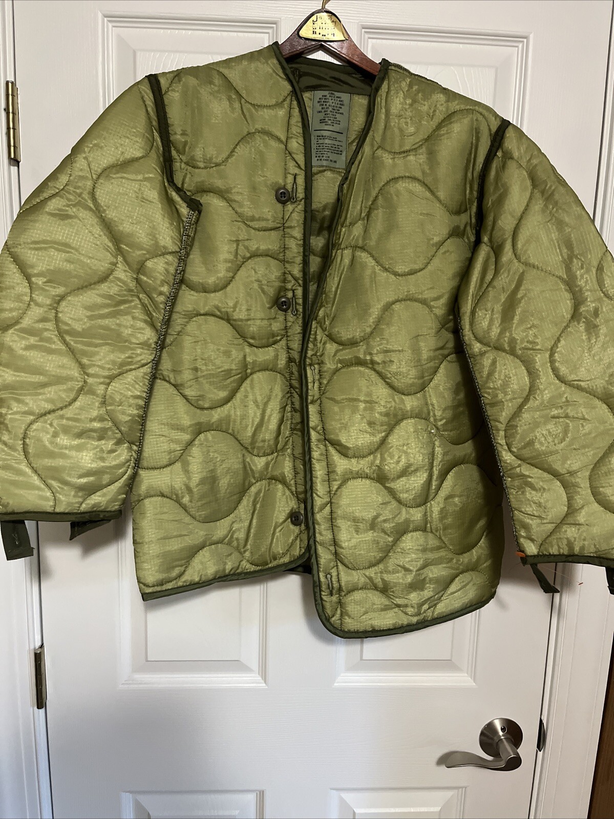 Vintage Military Field Jacket Liner Coat Adult XS OD … - Gem