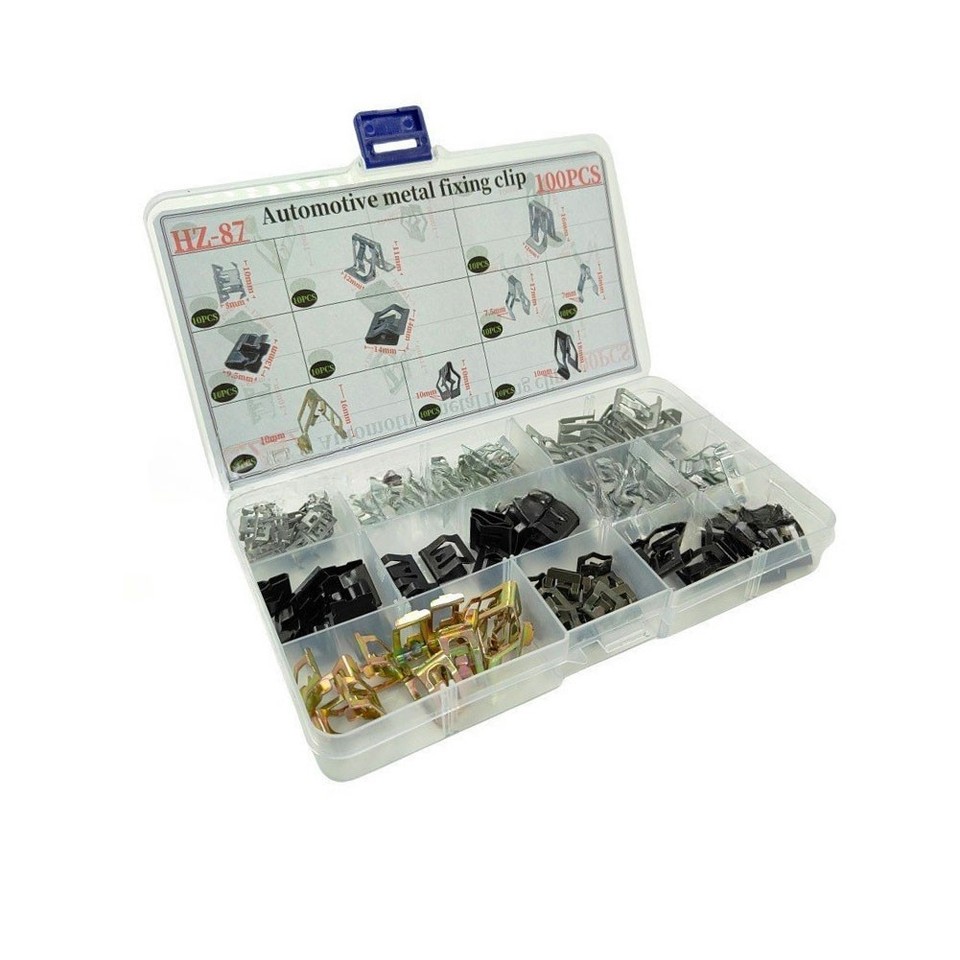 100X Car Dashboard Trim Clips 10 Sizes Metal Retainer Clips Automotive ...
