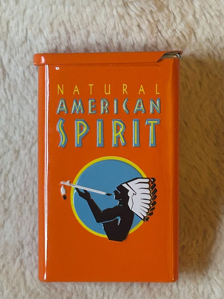 Natural American Spirit Cigarettes Tin, Orange Sliding Lid RARE ...