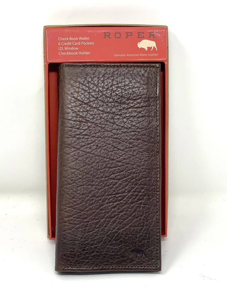 ROPER GENUINE AMERICAN BISON LEATHER RODEO WALLET | eBay
