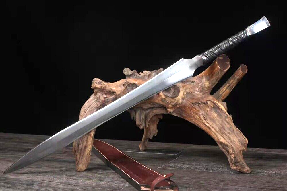 Hand Forged Chinese Kung Fu Sword Sharp Folded Damascus Steel Blade ...