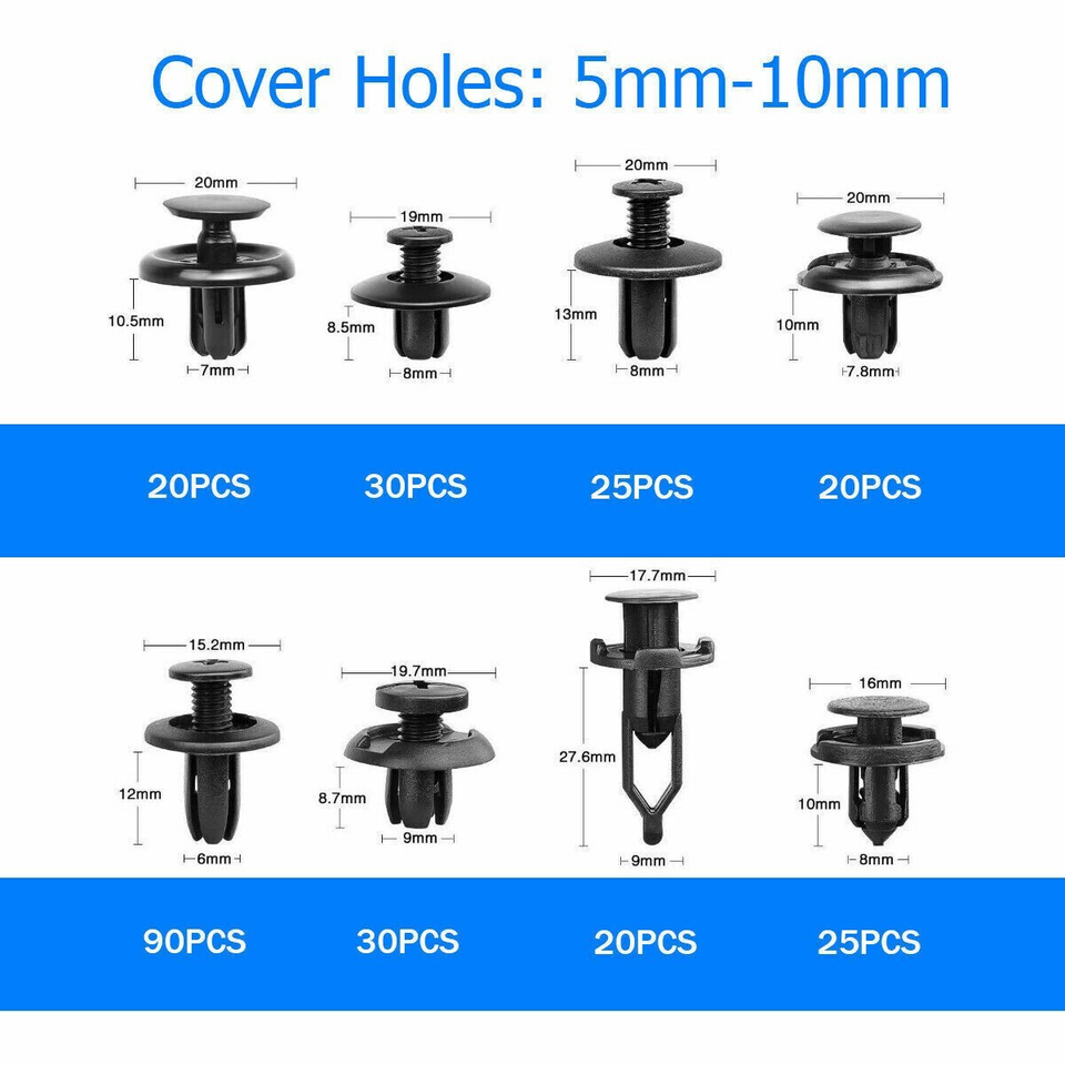 620Pcs Bumper Clips Retainer Auto Car Rivets Fastener Fender Push Pin ...