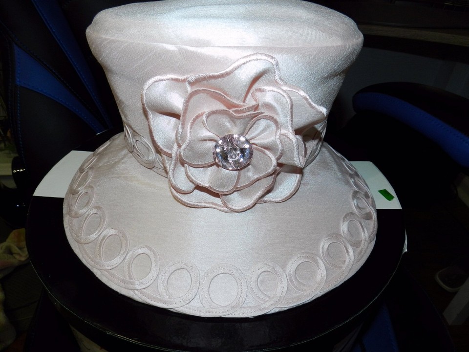 LISA RENE HAT WITH HAT BOX - CHURCH DRESS FANCY EMBROIDERED - PINK ...