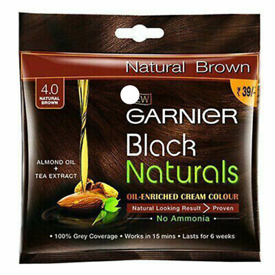 Garnier Natural Brown Hair Color Naturals Oil Enriched Creme 20ml+20gm ...