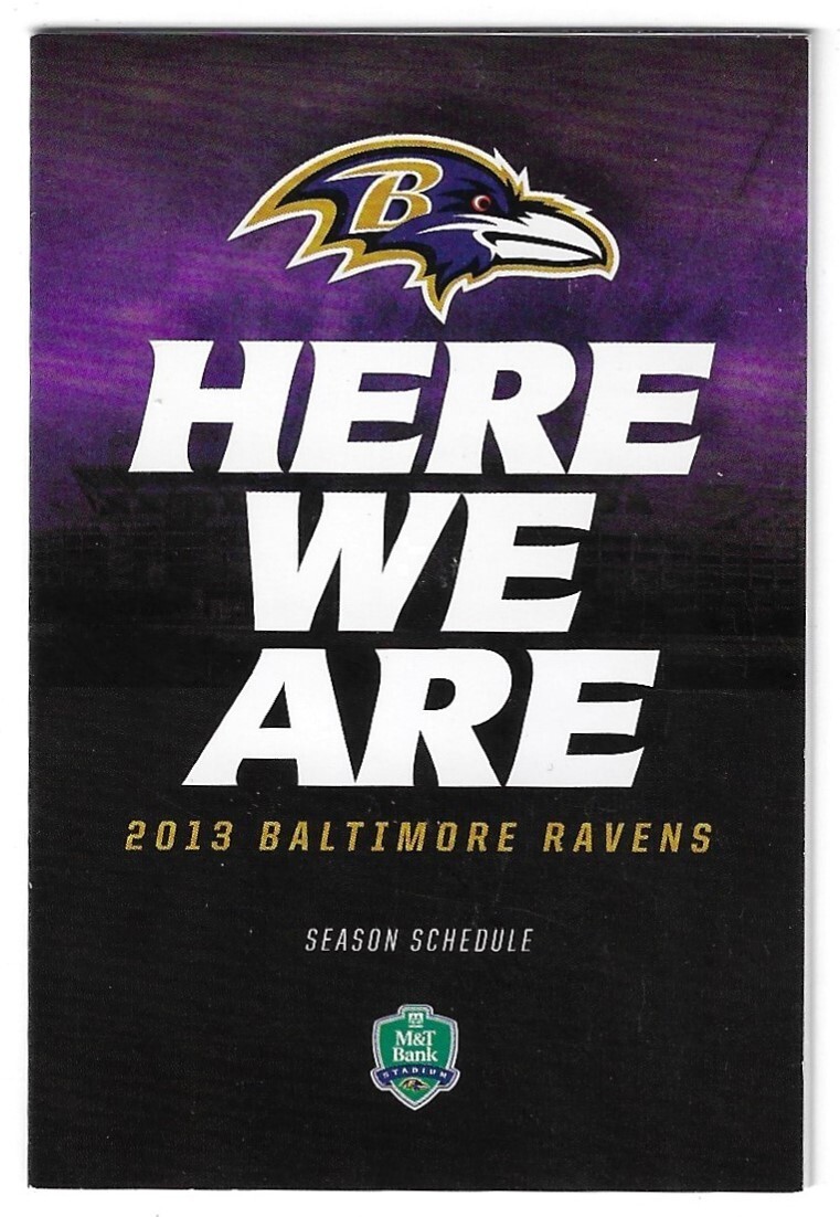 Baltimore Ravens 2013 Schedule Printable