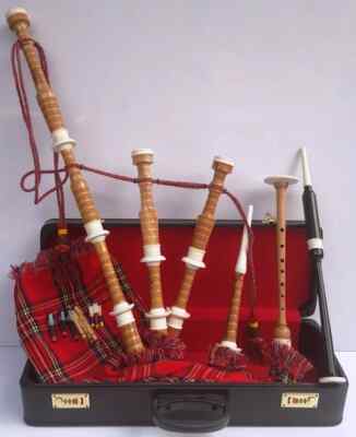 HB New Scottish Highland Bagpipe With full Ivory amounts various Tartan ...