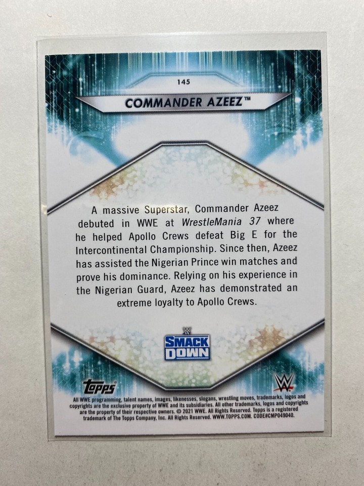 Commander Azeez 2021 Topps #145 WWE Card | eBay