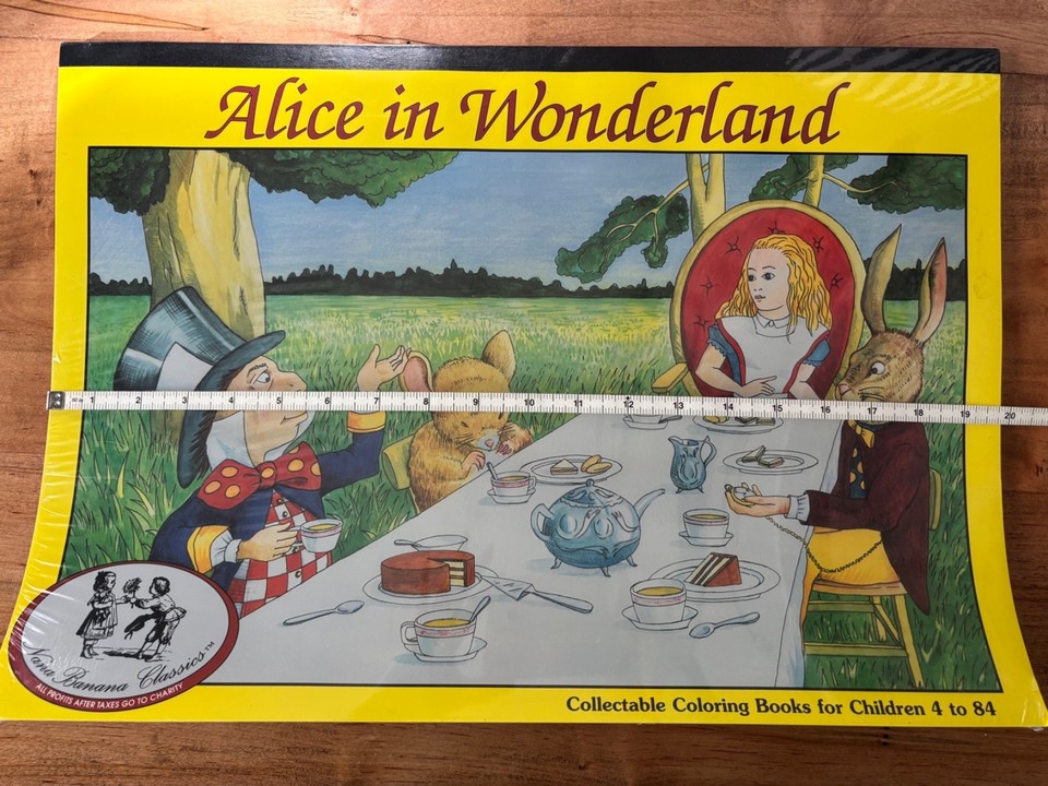 Vintage Nana Banana Alice In Wonderland Collectable Color Book 20"×14 ...
