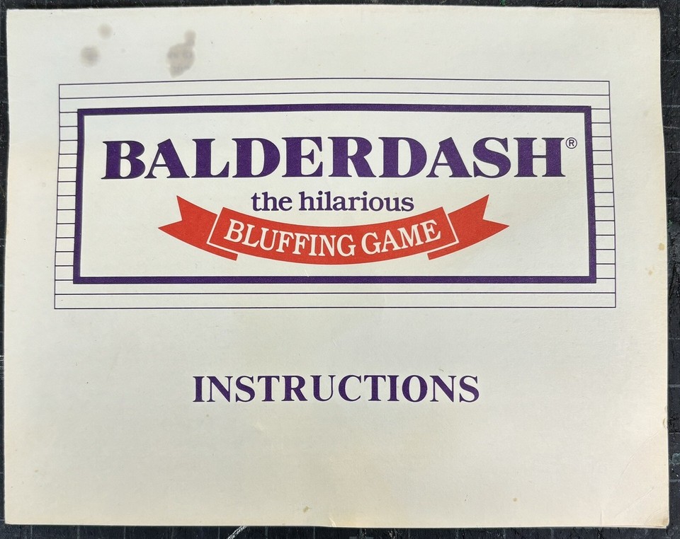 Vintage 1984 Edition Balderdash Bluffing Game by Parker Brothers ...