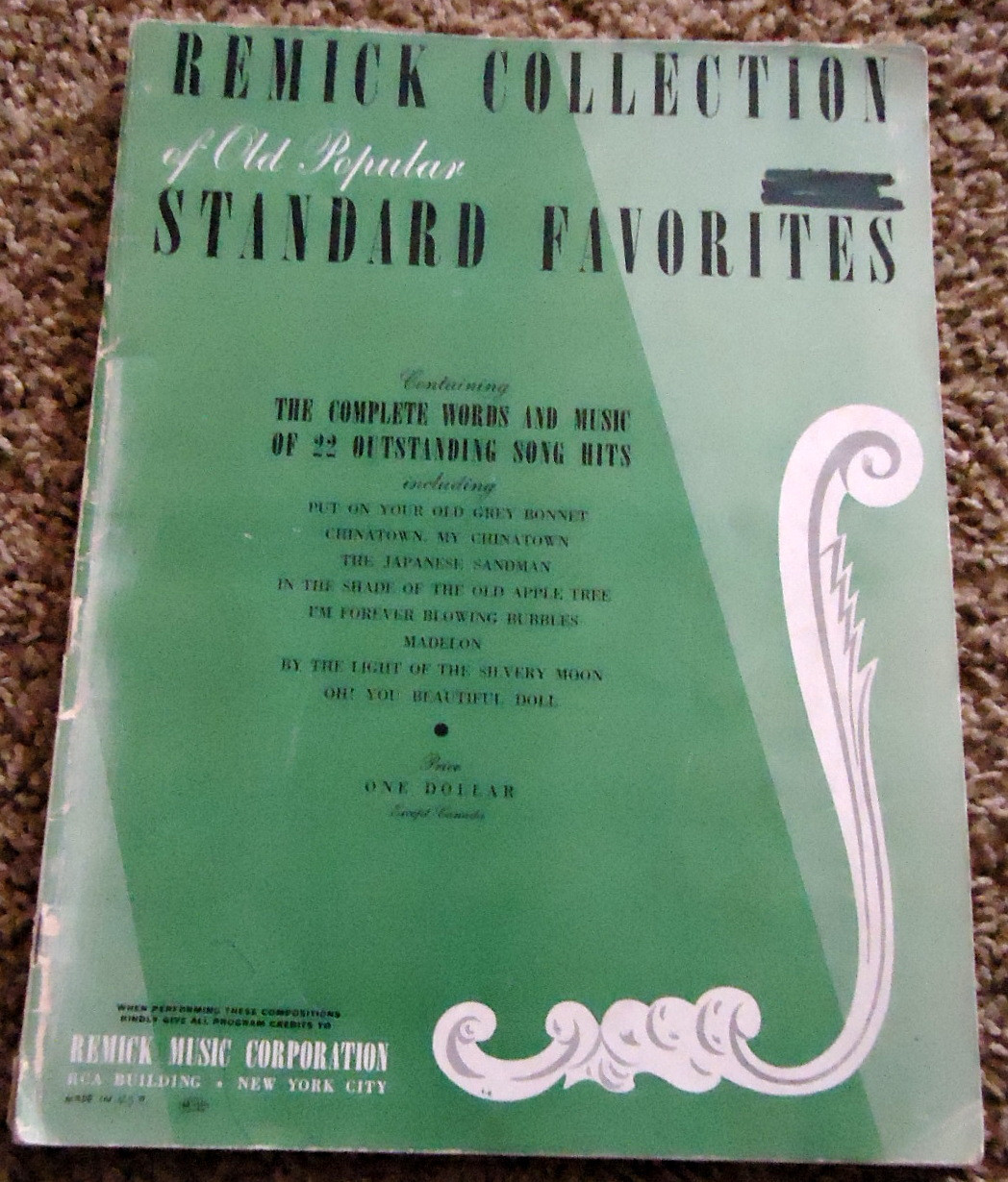 Vintage Remick Collection of Old Popular Standard Favorites Sheet Music ...
