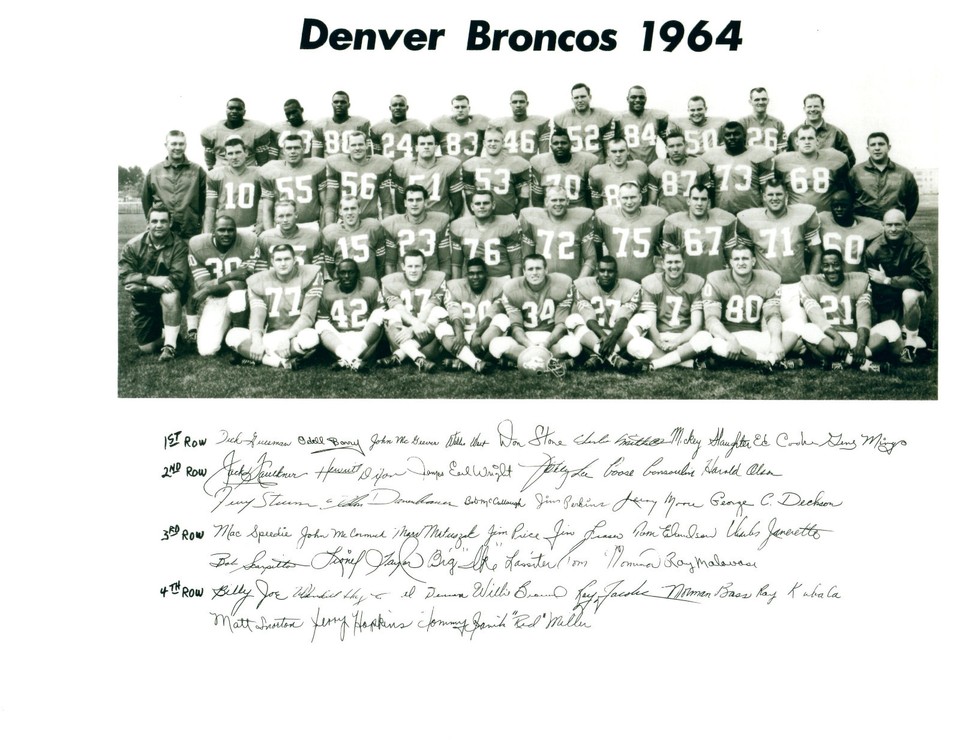 DENVER BRONCOS 8X10 TEAM PHOTOS LOT SET OF 4 1960 1963 1964 1968 ...