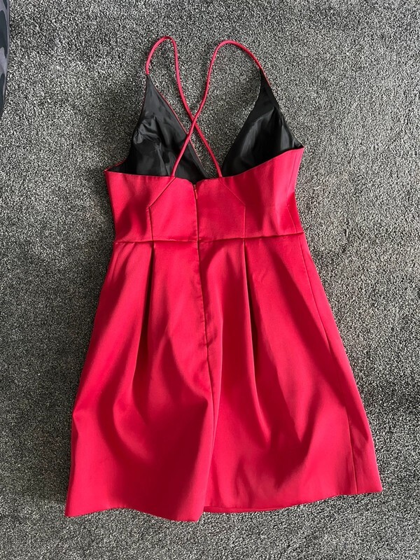 Topshop Red Satin Cross-Back Dress - Size 8 | eBay UK