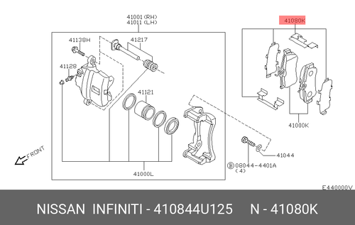 Genuine OE Hardware Kit Fr 410844U125 , 41084-4U125 | eBay.de