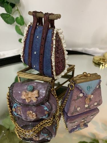 3 Decorative Miniature Resin HANDBAGS | eBay