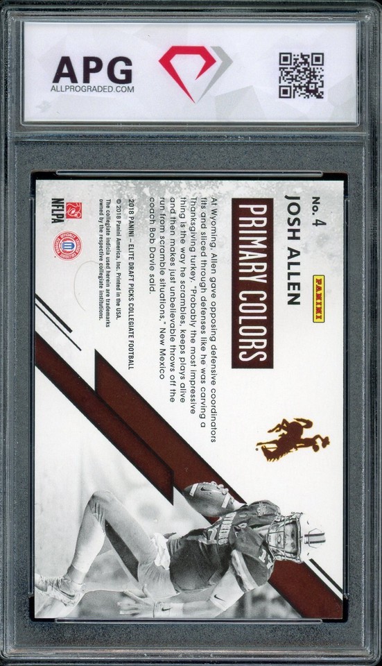 Josh Allen 2018 Panini Elite DP COL. Primary Colors Rookie #4 APG Gem ...