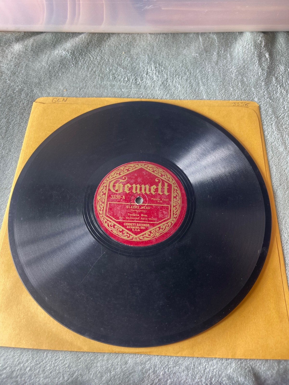 GENNETT Record 78 rpm 3338 SLEEPY HEAD / MY DREAM OF THE BIG PARADE | eBay