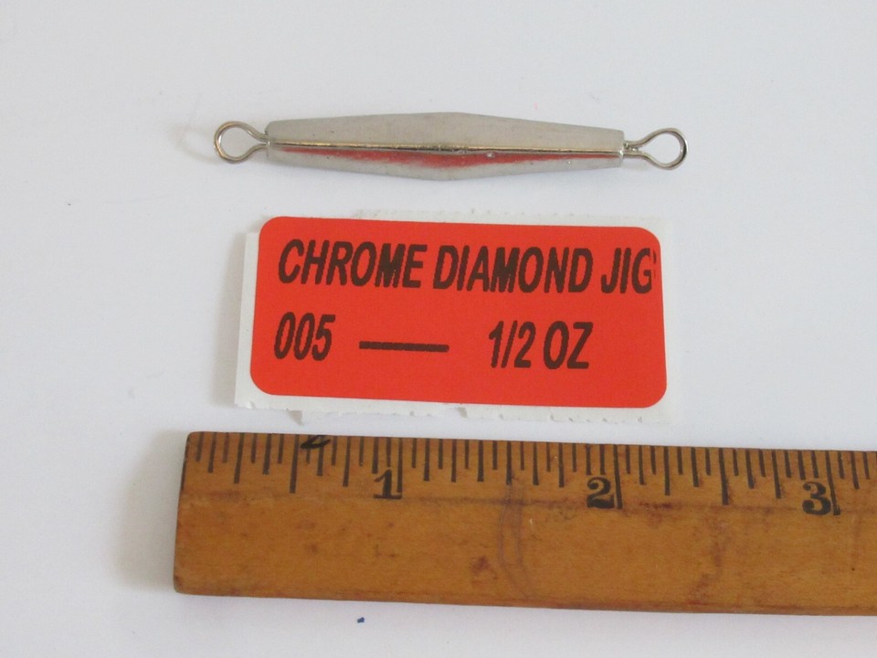 DIAMOND JIGS POLISHED CHROME VERTICAL JIG SALTWATER FISHING LURE CHOOSE ...