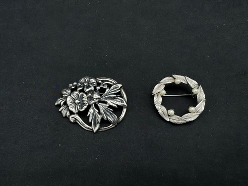 Lot of 2 Vintage Sterling Silver Brooch Pins, Danecraft & Carl Art | eBay
