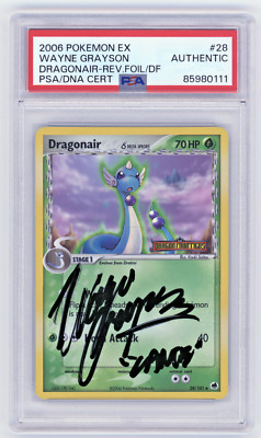 PSA Signed Wayne Grayson Pokémon Dragonair EX Dragon Frontiers 28/101 ...