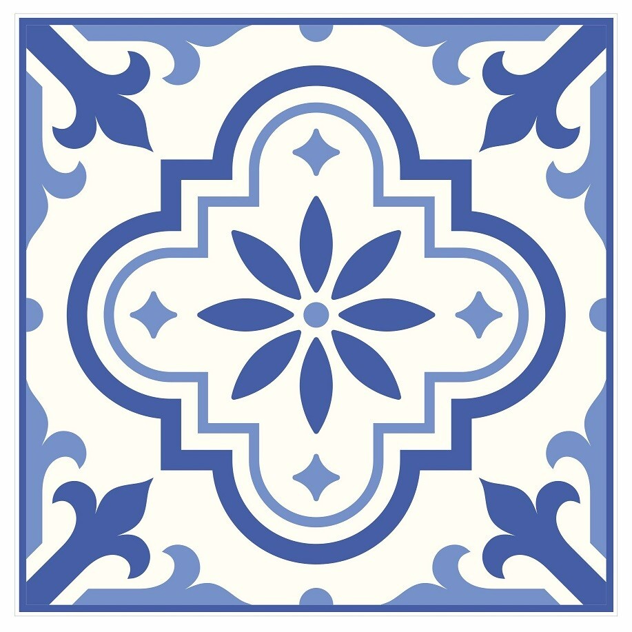 Pack Of 24 Mosaic Azulejo Tile Stickers for 200mm x 200mm, 8 x 8 Inch ...