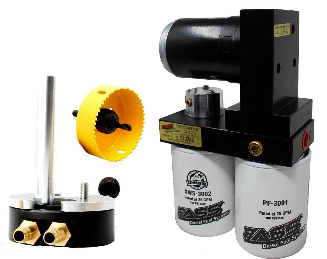 FASS 2001-2010 6.6L GM Duramax 100GPH Fuel Lift Pump + Sump Kit w/ 3 ...