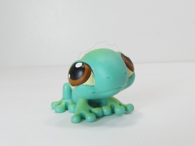 Littlest Pet Shop LPS #111 Green Gecko Lizard Salamander Brown Eyes | eBay