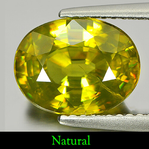 Multi Color Sphene With Rainbow Spark 3.70 Ct. Oval 10.5 x 8.2 Mm ...