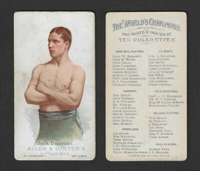 1887 N28 Allen Ginter Tobacco Card World's Champion's Pugilist Jack ...