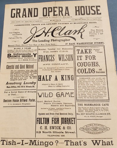 Program Grand Opera House. New York, Tobacco Ads, Fulton Fish Market Ad ...