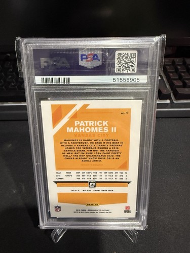 2019 Panini Donruss Optic Patrick Mahomes II #1 PSA 8 Kansas City ...