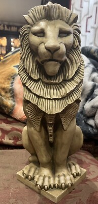 Vtg 1990s 16” Design Toscano Resin Seated Lion Statue Alfred Stevens ...
