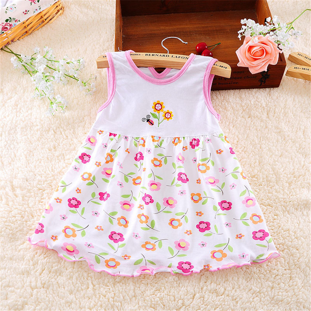 Infant Baby Girl Dress Cotton Regular Sleeveless Dresses Casual ...