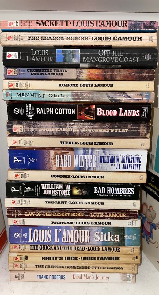 Lot 40 Westerns Vintage Books! - Zane Grey, William Johnstone, Ralph ...