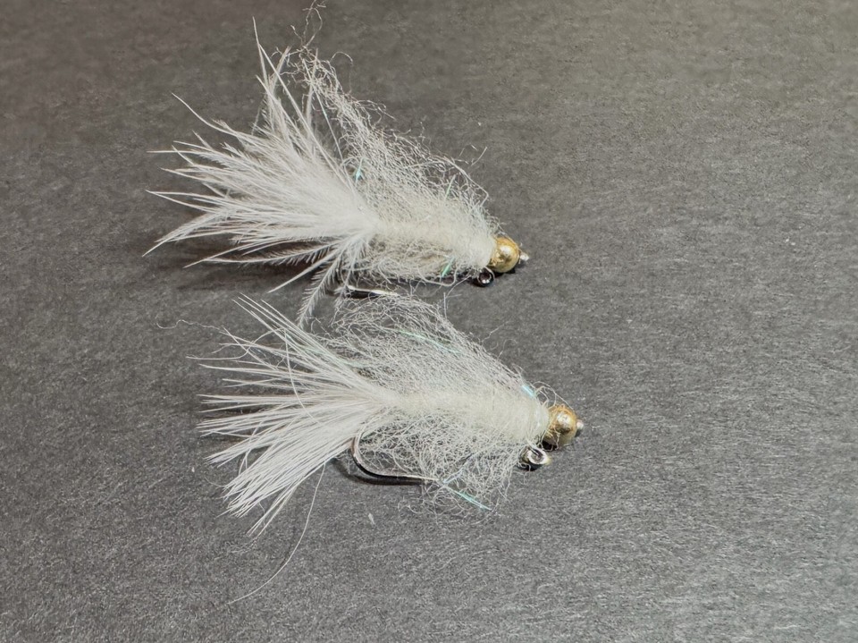 6 Tungsten Bead Head White Balanced Leech Size 6 & 8 - Fly Fishing ...