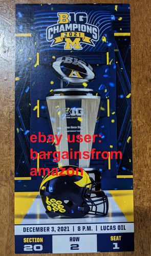 Michigan Wolverines Football 2021 BIG 10 TEN Championship Souvenir ...