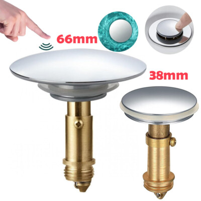 Pop Up Basin Waste Slotted Bathroom Chrome Sink Push Button Click Clack ...