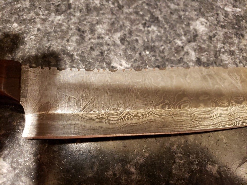 6 Inch Ladder Pattern Damascus Nakiri With Cocobolo Grips | eBay