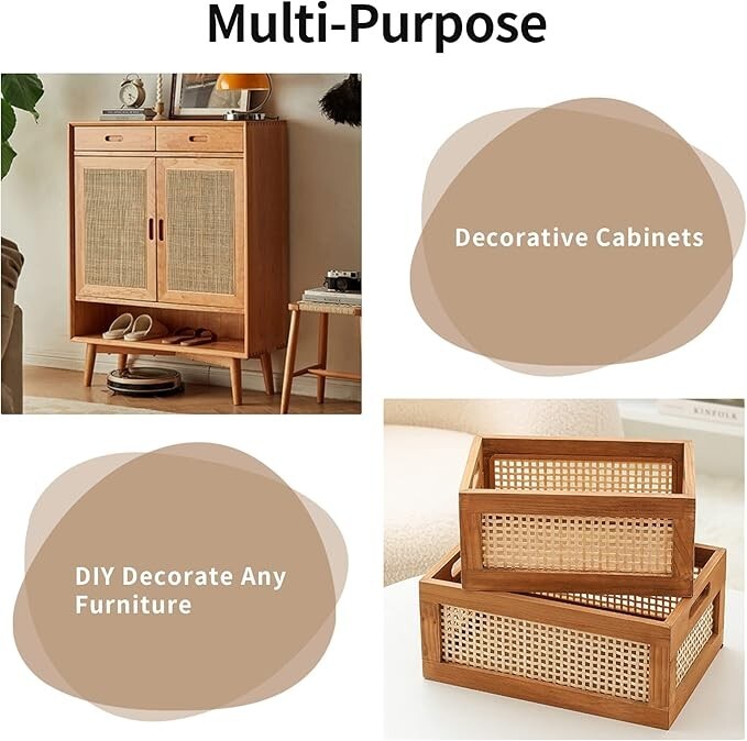 24" Width, 5ft Natural Square Cane Webbing Caning Roll Projects Woven ...