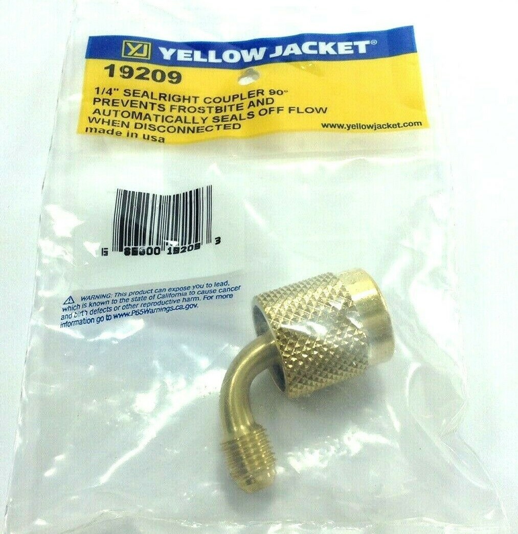 19209 Low Loss Fitting 90° x 1/4" Yellow Jacket Angle Coupler ...