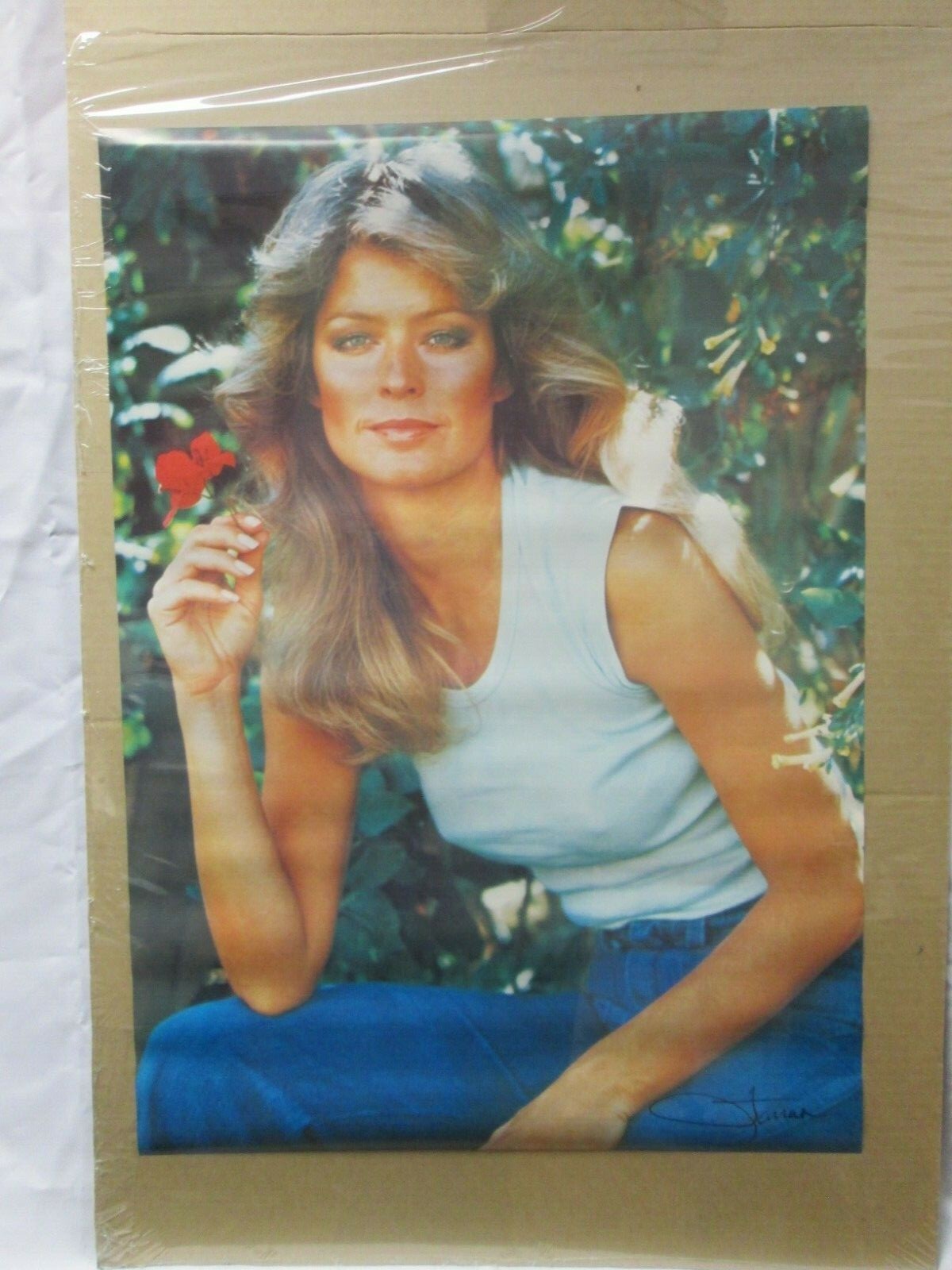 FARRAH FACET FLOWER VINTAGE POSTER BAR GARAGE MAN CAVE 1977 HOT GIRL ...