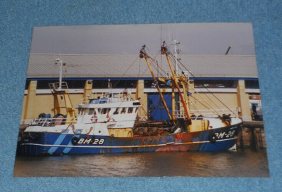 Vintage English Fishing Boat Photo - Brixham Trawler Vessel BM-28 Sea ...
